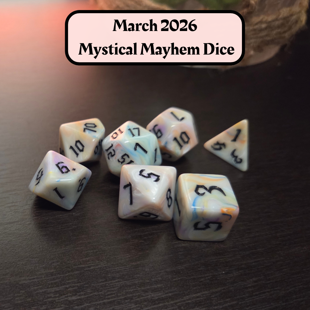 Dice of the Month "Mystical Mayhem Dice" and "Journeys Outside the Kee ...